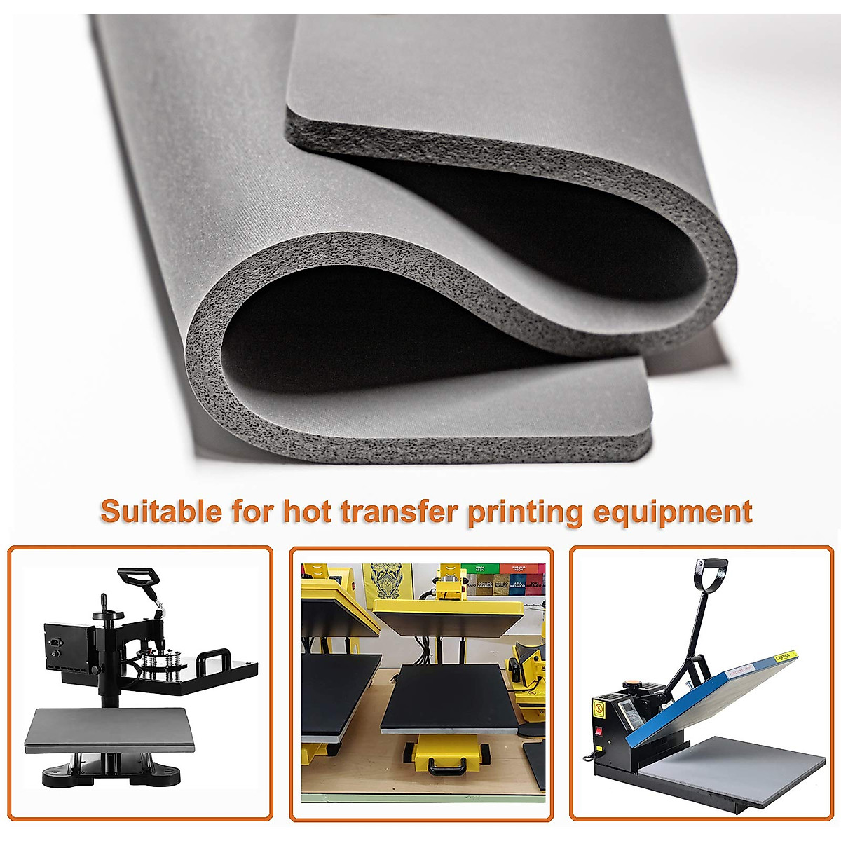 15x12in Silicone Mat for Heat Press 0.33Inch Thickest for Heat Transfer Machine for Cricut Easypress (Mat-1512)