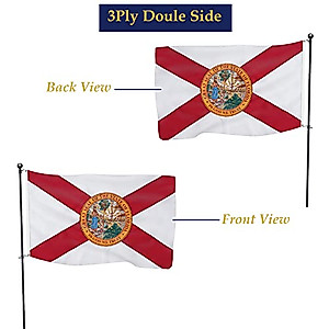 TOPFLAGS Florida Flag 4x6 Double Side 3Ply FL State Flags Heavy Duty Outdoor 4 Rows Stitched Edge with 2 Brass Grommets