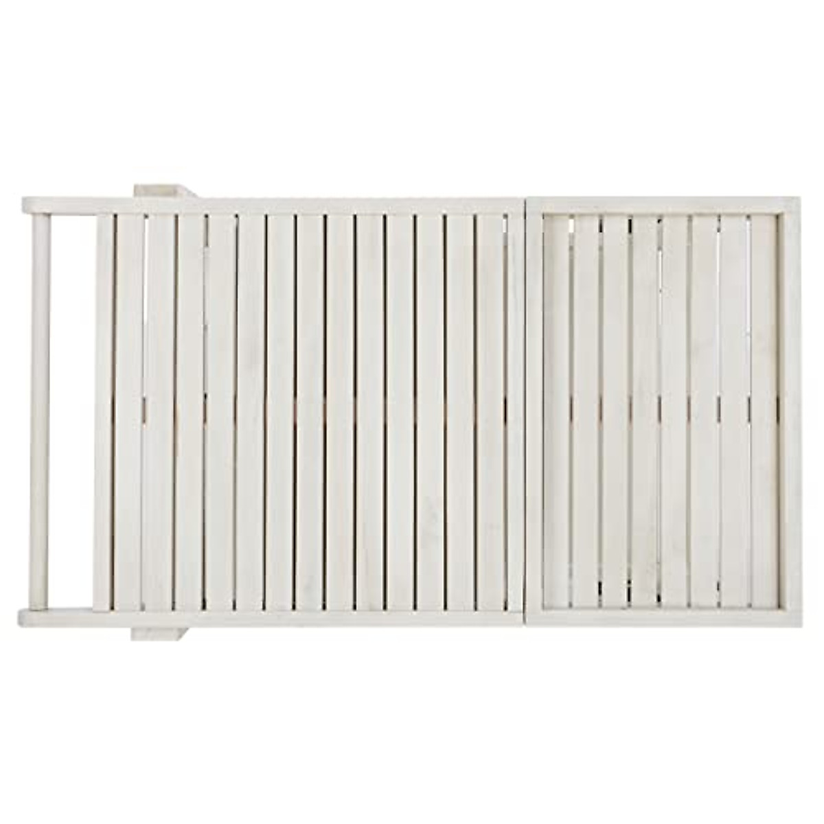 SAFAVIEH Outdoor Collection Orland White Washed Acacia Wood Slatted Tea Trolley