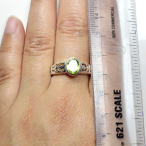 55Carat Natural Peridot Ring 925 Sterling Silver Oval Cut August Birthstone Bezel Style Jewelry Size 4-13