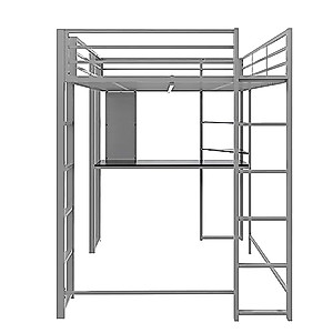 DHP Adobe Loft Bed, Silver, Full
