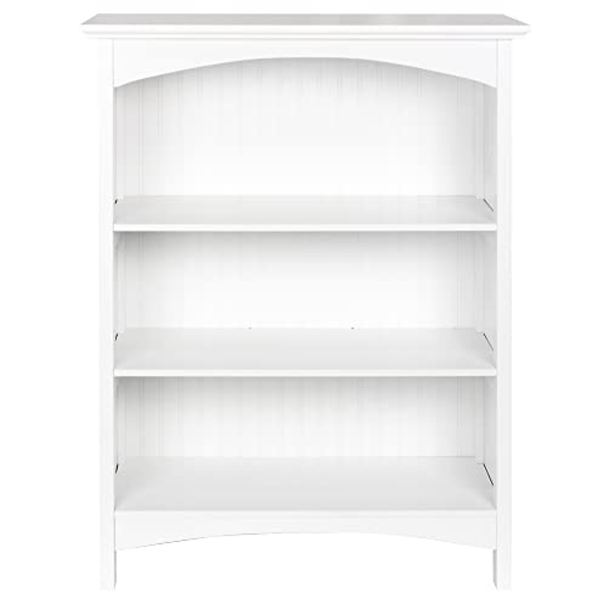eHemco 3 Tier Bookcase with 2 Arched Supports, 40 Inches, White