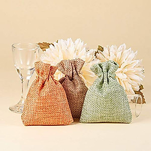 PH PandaHall 15 Color Burlap Packing Pouches Drawstring Bags 2.7x3.5'' Advent Calendar Bags Xmas Gift Bag Packing Storage Linen Jewelry Pouches for Wedding Party Shower Birthday Christmas Jewelry