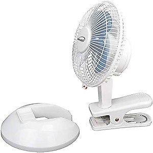 Brentwood Kool Zone Clip On Desk Fan, 2-Speed 6-inch, White