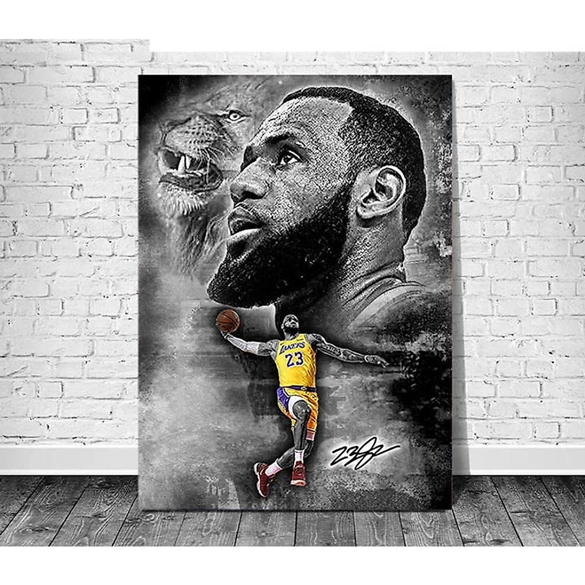 Lebron James Posters Wall Art Print,Crowned King Lebron James Sports Decor,Black Inspirational Poster Wall Art Canvas for Living Gym Office Home Room Decorate Room Home Decor ,Gift.Set of 1(Unframed,16”X24”inches）.