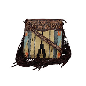 American Darling Large Crossbody Hand Carved Leather Fringe Purse for Women Western Handbags Purses Clutch Shoulder Bags (DISC-ADBGZ364)