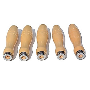 DS-Space Wooden File Handle with Strong Metal Collars for 4.0''-7.0'' File (5 Pack) (Medium)