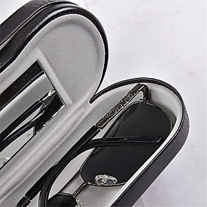 HOM-outdeer [2 in 1] Dual Glasses Case Hard Shell Eyeglass Case Protective for 2 Eyeglasses (Not Suitable for Sunglasses) (black)