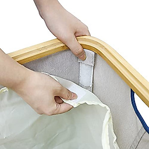 Large Laundry Hamper with Wheels, Collapsible 105L Laundry Basket with Lid for Apartment, Easy Transport Laundry Organizer with Bamboo Handle (Gray)