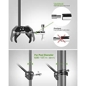 elitehood Newest Aluminum iPad Holder for Mic Stand, Side Mount iPad Music Stand Holder for Microphone, 360° Swivel Tilt Adjustable Mic Stand Tablet Holder for iPad, iPhone and More 4-13in Tablet