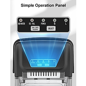 CROWNFUL Ice Maker Countertop, Portable Self-Cleaning Ice Maker Machine with Handle, Scoop and Basket, 9 Bullet Ice Cubes in 6 Mins, 26lbs/24H, Ideal for Home, Kitchen, Office, Bar, Party