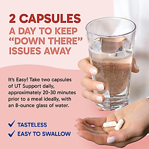 Clinical Effects UT Support - Natural Cleanse and Urinary Tract Health Support - D-Mannose, Dandelion, Hibiscus and Cranberry Pills for Women - 60 D Mannose Capsules - Made in The USA