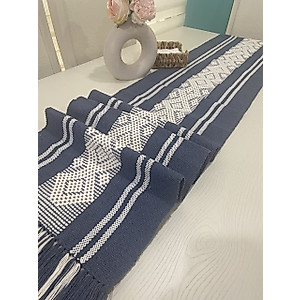 Fine table runner on waisted loom and hand embroidery