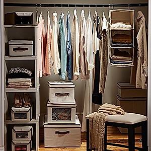 3 Shelf Hanging Sweater Organizer - Canvas/Natural - (Set of 2)