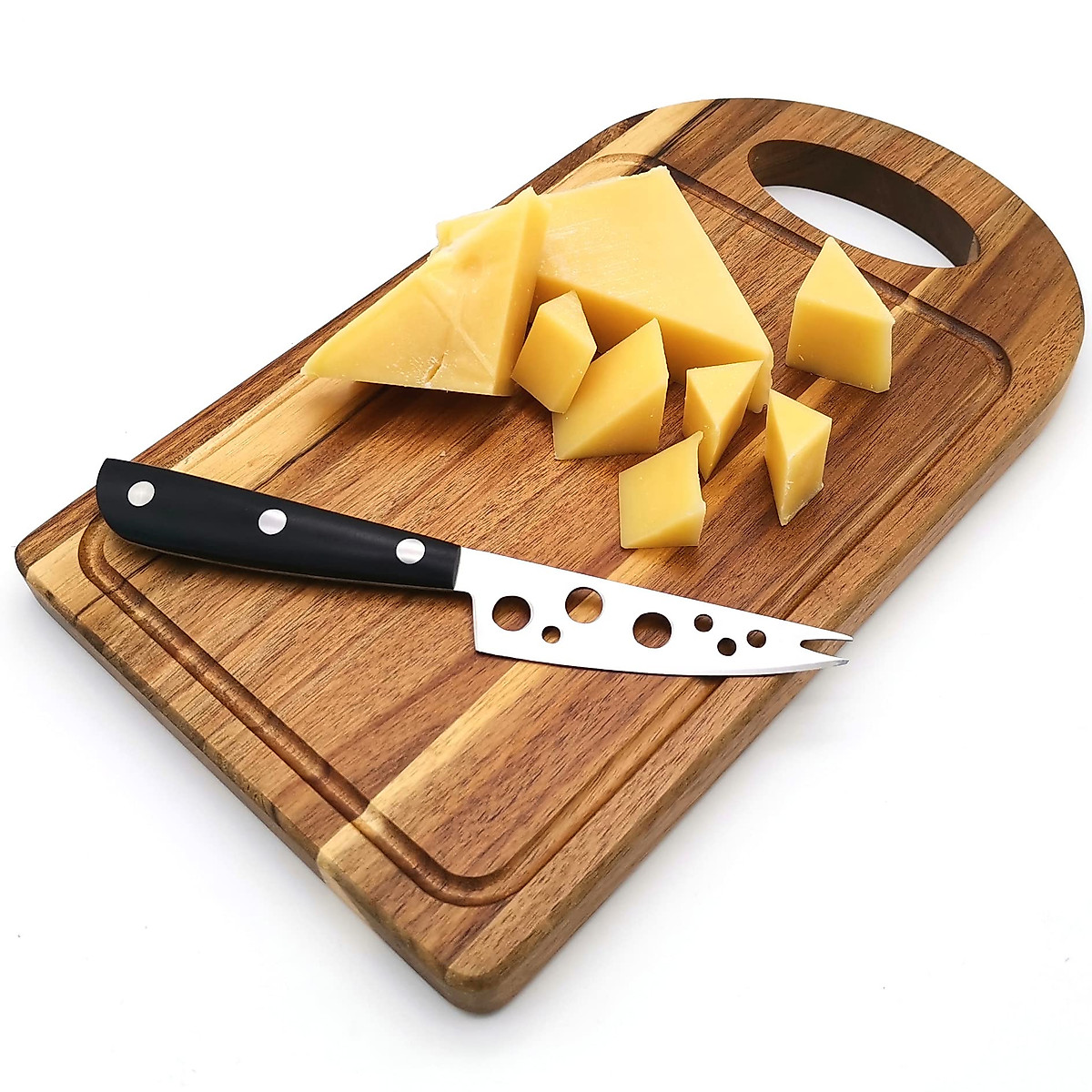Cheese Knife, MATTSTONE HILL 4 inches All Purpose Cheese Knife - Soft & Semi Hard Cheese Knife, Premium Stainless Steel, Black Handle