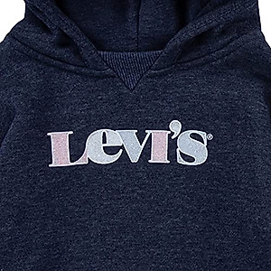 Levi's Baby Girls' Hoodie and Denim 2-Piece Outfit Set, Peacoat/Day Off, 12M