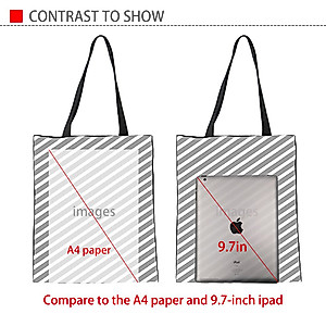 HUGS IDEA Floral Boston Terrier Linen Tote Bag Teen Girl Travel Beach Multifunction Shoulder Bag