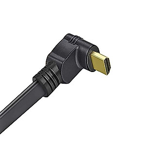 URWOOW Flat Slim High Speed HDMI Male to Male Extension Cable 270 Degree Right Angle (1 Feet) Adapter Converter Cable