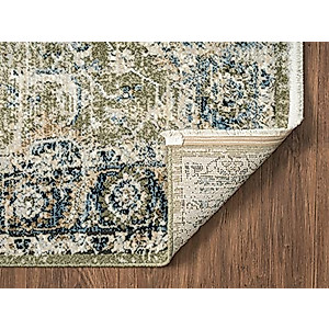 Abani Savoy Collection Area Rug - Intricate Blue/Green Vintage Design 7'9" x 10'2" - Easy to Clean - Durable for Kids & Pets - Non-Shedding - Medium Pile - Soft Feel - Living Room, Bedroom & Office