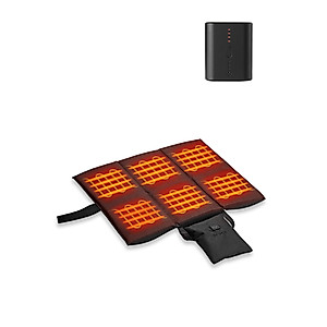 ORORO Heated Seat Cushion with Battery Pack, Foldable USB Heated Seat Cover Pads for Office Chair, Stadium, Camping (Black)