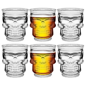 eispap Skull Shot Glasses 50ml Shot Glasses Set Freezer Safe Shot Glasses for Skull Gifts or Skull Ornament Skull Shot Glass Design Skull Glass Set (6)
