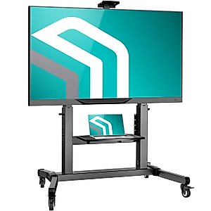 ONKRON Mobile TV Stand for 50-100 Inch TV up to 265 lbs, Heavy Duty TV Stand Adjustable Height with +5/-5° Tilt - max VESA 1000x600 Portable TV Stand on Wheels/TV Cart Rolling TV Stand Tall Black