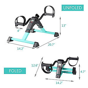 Cozylifeunion Pedal Exerciser - Portable Desk Cycle - Hand, Arm & Leg Exercise Peddling Machine - Low Impact, Adjustable Fitness Rehab Equipment for Seniors, Elderly - Folding Mini Stationary Bike