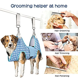 DoggyDobby Dog Grooming Hammock Harness, Pet Grooming Hammock for Cats & Dogs, Dog Sling for Nail Clipping/Trimming(Medium)