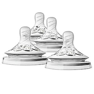 Philips Avent Natural Baby Bottle First Flow Nipple, 0M+, 4pack, Flow 0, SCF657/43