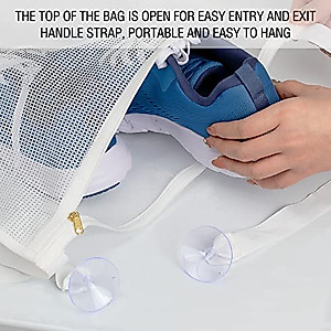 Minyee Sneaker Wash and Dry Bag for Dryer, Sneaker Drying Bag for Laundry, with Suction Cup Hooks for Easy Installation, Use YKK Zipper