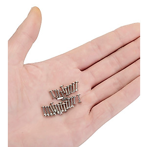 Masedy 24Pcs 16G 316L Stainless Steel Labret Monroe Lip Ring Studs CZ Cartilage Helix Tragus Piercing Studs 6MM