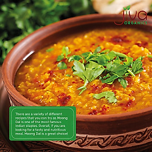 Jiva Organic Yellow Moong Dal 2 Pound - Non-GMO - Great for Kitchari - Split Mung Beans Washed