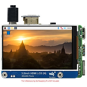 waveshare 3.2inch IPS LCD Display (H) for Raspberry Pi 4B/3B+/3B/2B/Zero/Zero W/Zero WH and Jetson Nano and Windows 11/10/8.1/8/7, 480×800 Pixel, Adjustable Brightness, No Touch