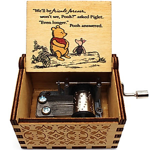 ukebobo Wooden Music Box - The Pooh Saying Music Box, Gift for Friend, Cousins, BFF, New Year's Gifts- 1 Set