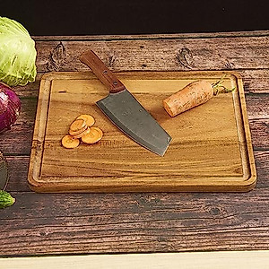 Kichvoe Wood Cutting Board Paddle Charcuterie Boards Kitchen Chopping Boards Food Tray Cheese Bread Pizza Snack Serving Plate for Meat Vegetables Fruit Bread 40X30X2cm