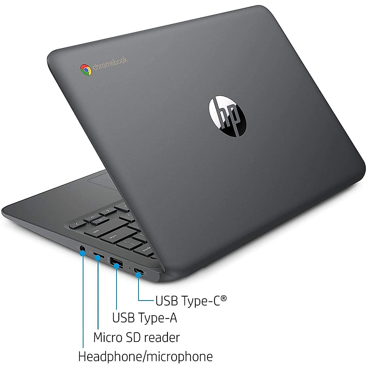 HP - 11.6" Chromebook - Intel Celeron - 4GB Memory - 32GB eMMC Flash Memory - Ash Gray