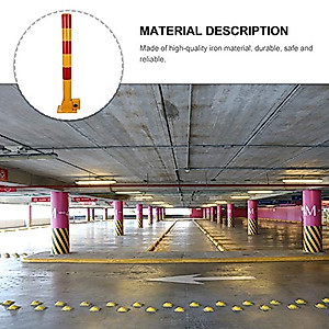Garneck Parking Bollard Parking Traffic Iron Art Tube Pole Barrier with Lock Car Parking Protection Posts for Home Garage Street Decor