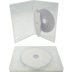 Square Deal Online - DV2R14CLWT - DVD Cases - 2 Disc - 14mm - with Hinged Tray and Wrap Around Sleeve - Clear (25-Pack)