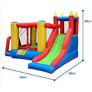 Inflatable Castle and Slide, Children S Trampoline Slide Small Home Naughty Castle Kindergarten Indoor and Outdoor Toy Playground Colors 340 280 205Cm