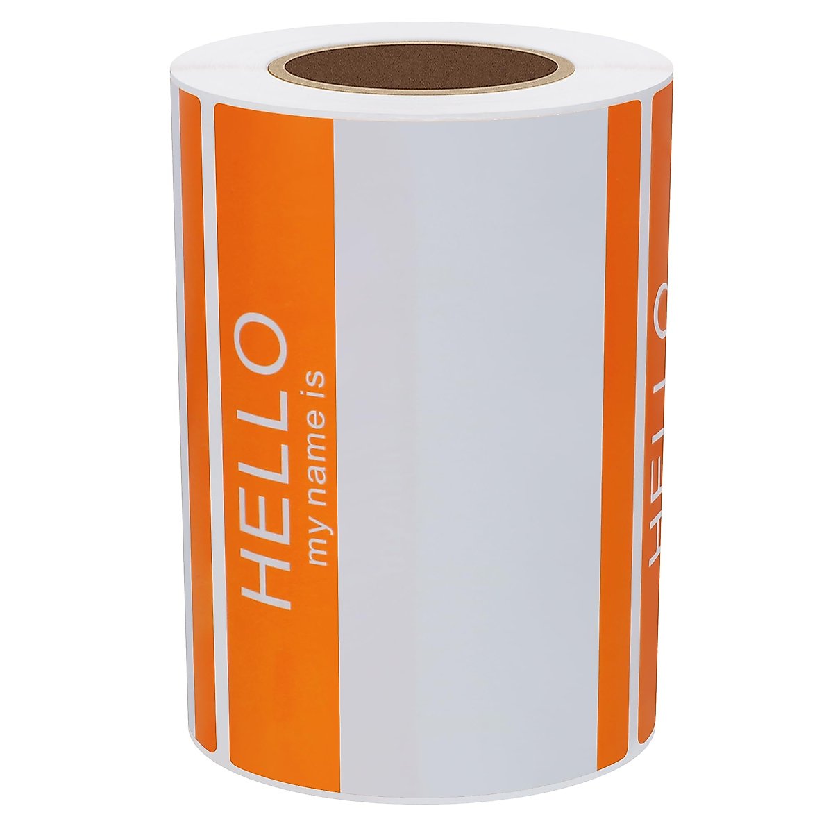 Hycodest Hello My Name is, Sticker Writing Stickers Easy Peel and Stick Badges Sensitive Name Tag 3.5"x2.35", 200 Pcs (Orange)