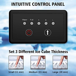 LifePlus Commercial Ice Maker Machine Under Counter Produce 70LBS of Ice in 24 Hrs with 10LBS Ice Bin Capacity Freestanding Automatic Ice Cube Maker Perfect for Bars Coffee Shops Home Office