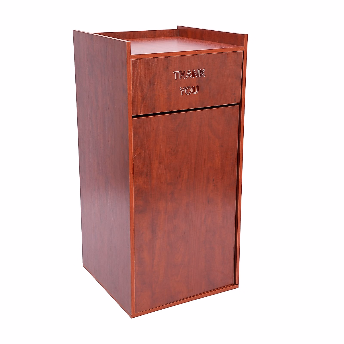 LOYALHEARTDY Restaurant Trash Can Cabinet Wood Commercial Trash Can 30L Trash Bin Cabinet Garbage Receptacle Indoor with Tray Holder for Restaurants Cafeterias Kitchen Mahogany