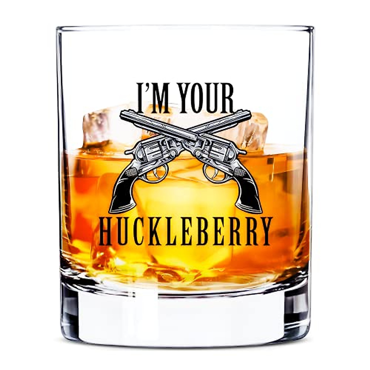 Lucky Shot - I'm Your huckleberry Whiskey Glasses | Native American Gifts for Men | Old Fashioned Wine Glasses | Gift for Him | Novelty Gift | Funny Glassware (11 oz)