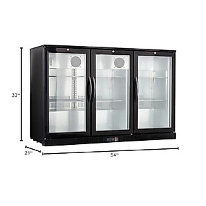 New Procool Residential 3-door Glass Front Back Bar Cooler; Undercounter 33" Height