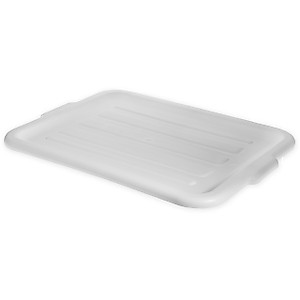 Carlisle FoodService Products N4401202 Comfort Ergonomic Wash Basin Tote Box Lid, Universal, White (Pack of 12)