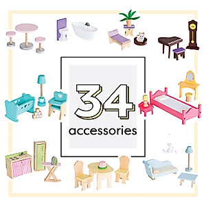 KidKraft Majestic Mansion Wooden Dollhouse with 34-Piece Accessories, Working Elevator and Garage, Gift for Ages 3+