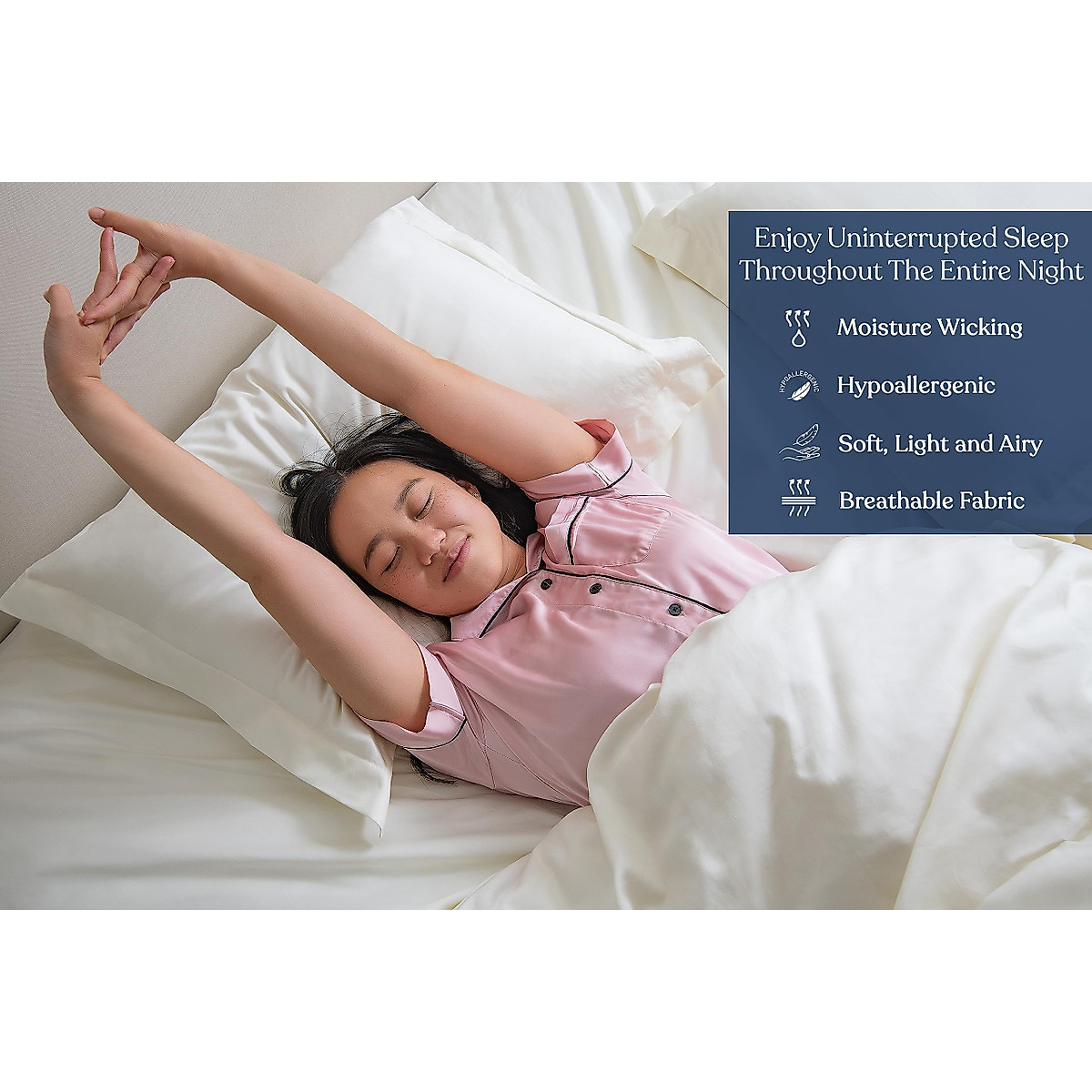 Delara GOTS Certified 100% Organic Cotton Duvet Cover Set 400TC, Long Staple Cotton, Ultra Soft, Silky, Moisture-Wicking, Smooth & Breathable, Duvet for Hot Sleepers with 8 Internal Ties