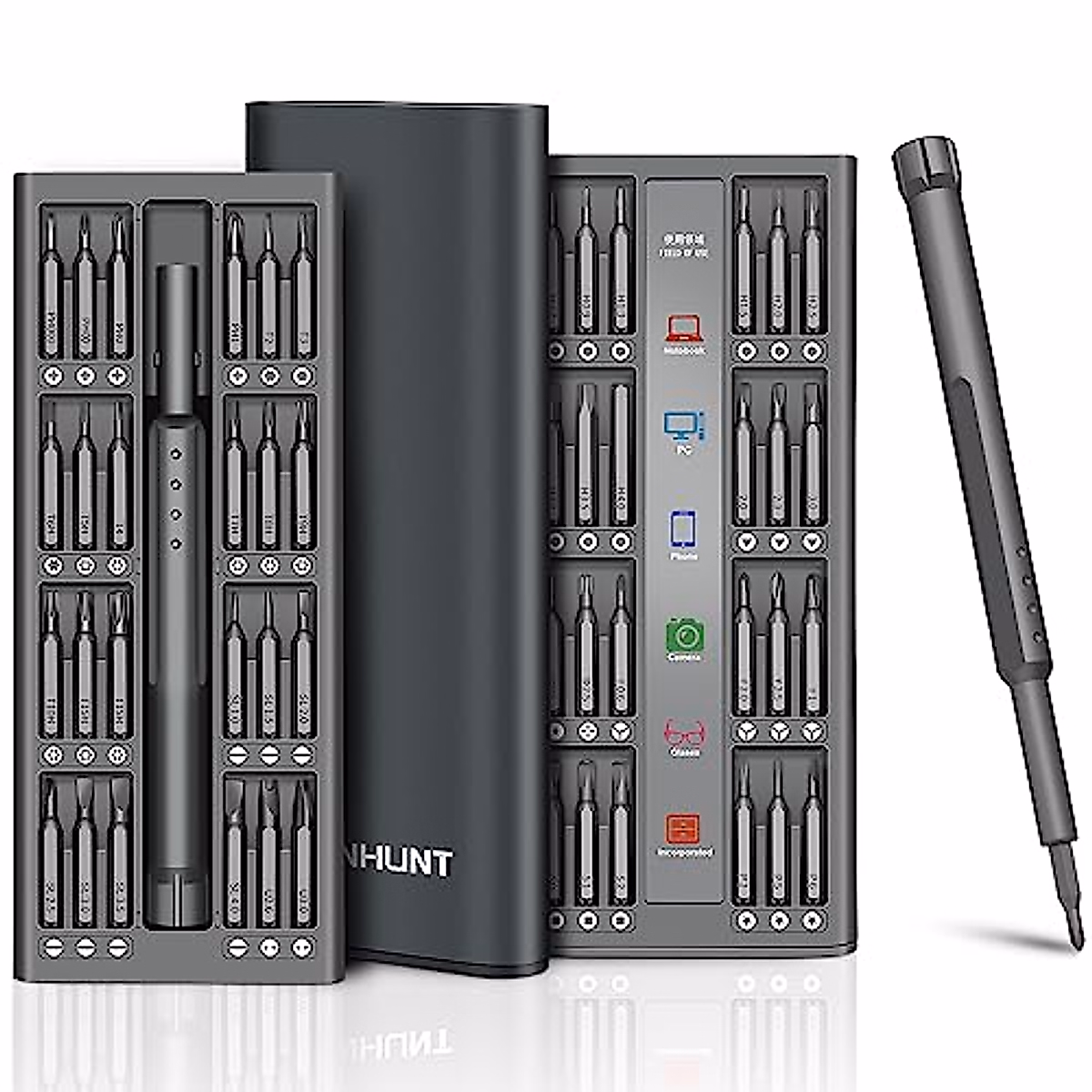 WINHUNT 48 in 1 Mini Precision Screwdriver Set, Small Screwdriver Torx Bit Set Magnetic, Eyeglass Repair Kit with Phillips Head, Small Screwdriver for Electronics/PC/Watch/Xbox