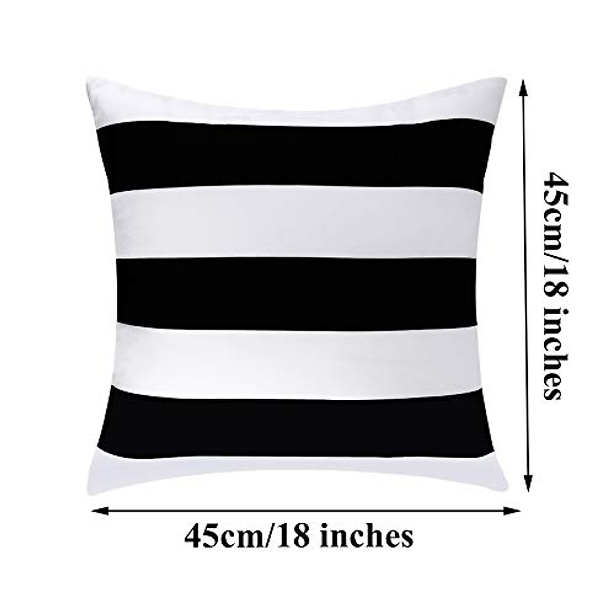 Aneco Pack of 4 Waterproof Pillow Covers Outdoor Throw Pillowcases Square Garden Cushion Case for Home, Garden, Patio (Black, 18 x 18 Inches)…