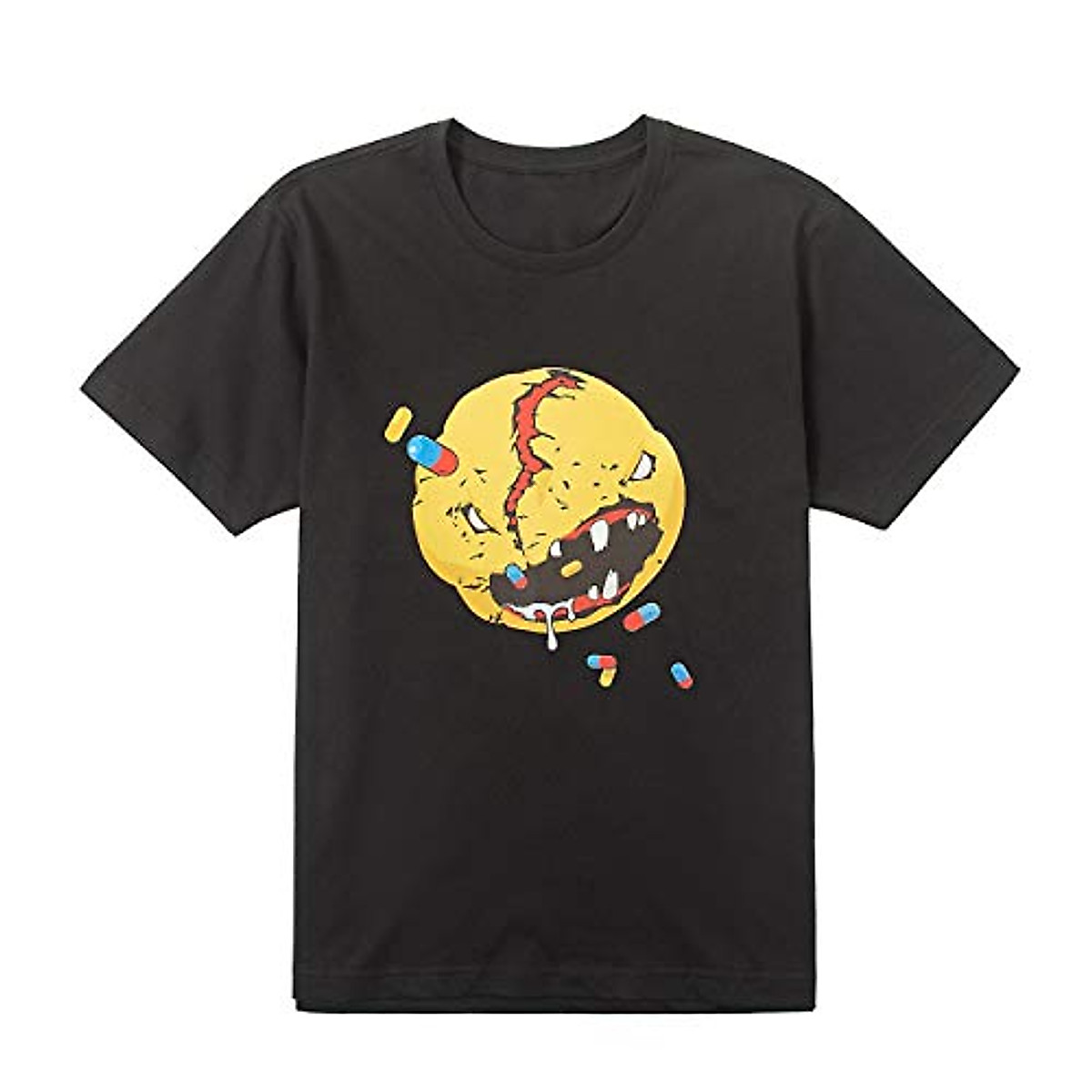 saounisi Black T-Shirt, Vintage Tee Combat Shirt Men Summer Shirts 100% Cotton Short Sleeve Costumes, X-Large